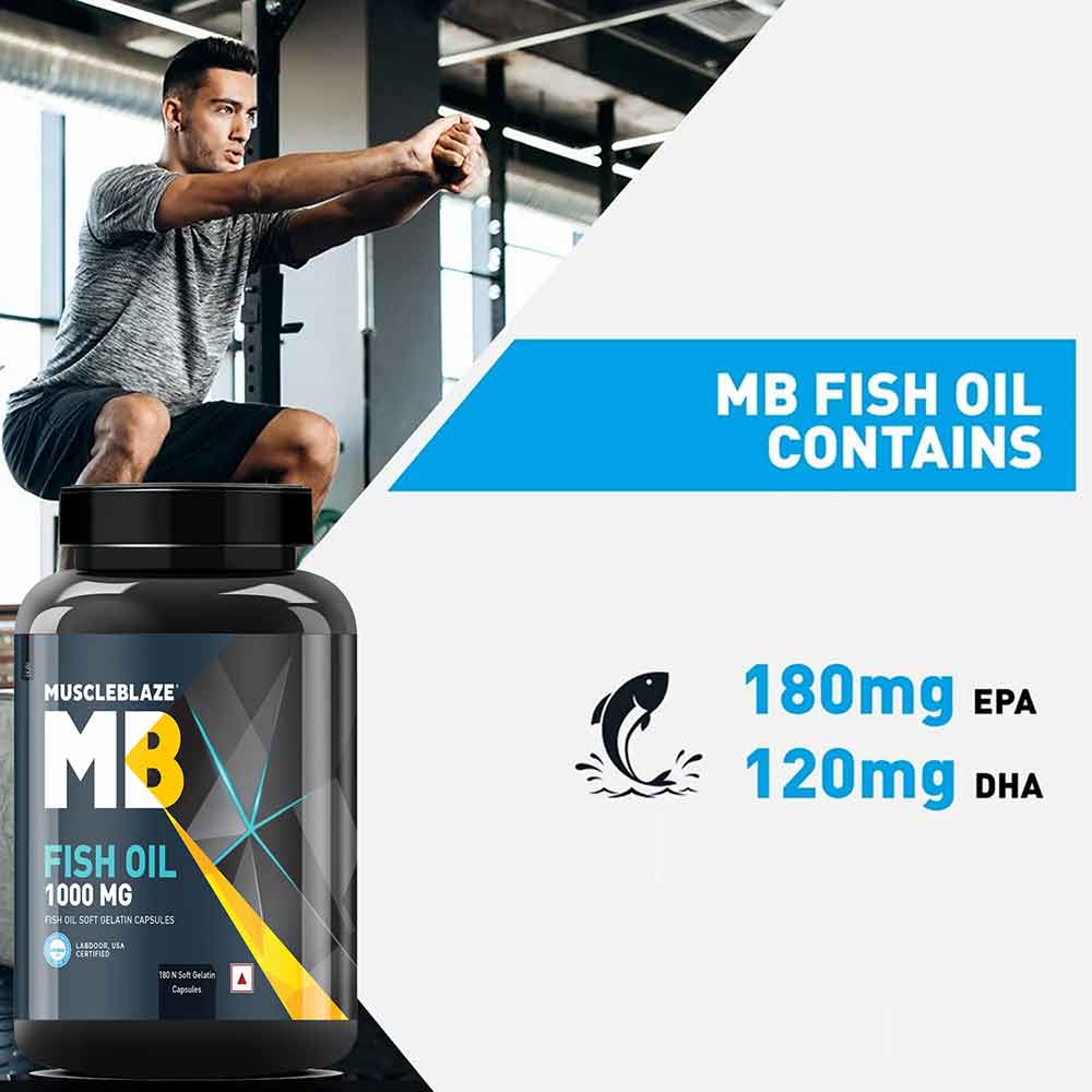 MuscleBlaze Fish Oil 1000mg Tab 180N - Pharmville