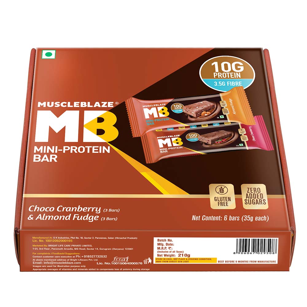 Muscleblaze Mini Protein Bar 65G Protein Almond Fudge - pharmville