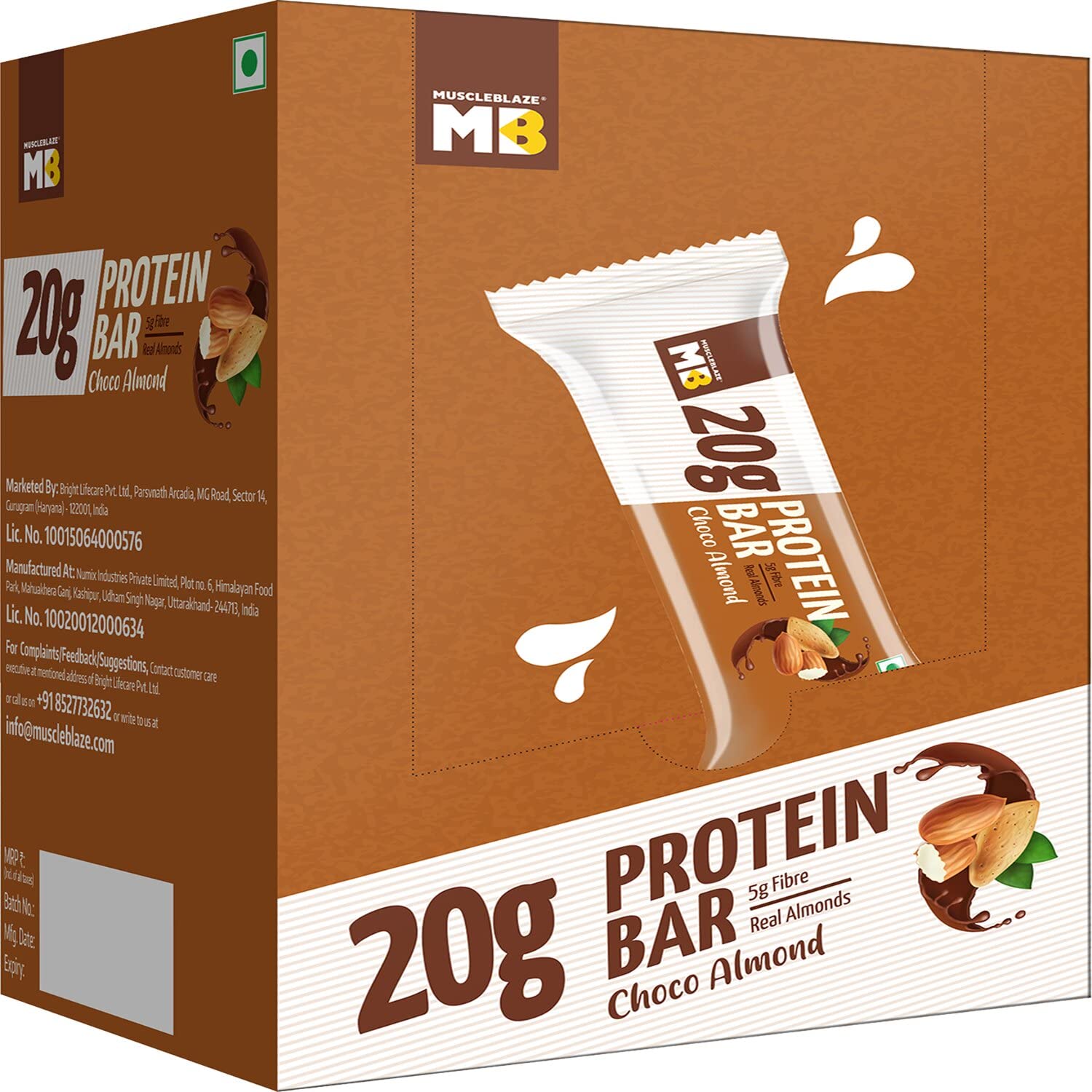 Muscleblaze Snack Bar Choco Almonds 1S - pharmville
