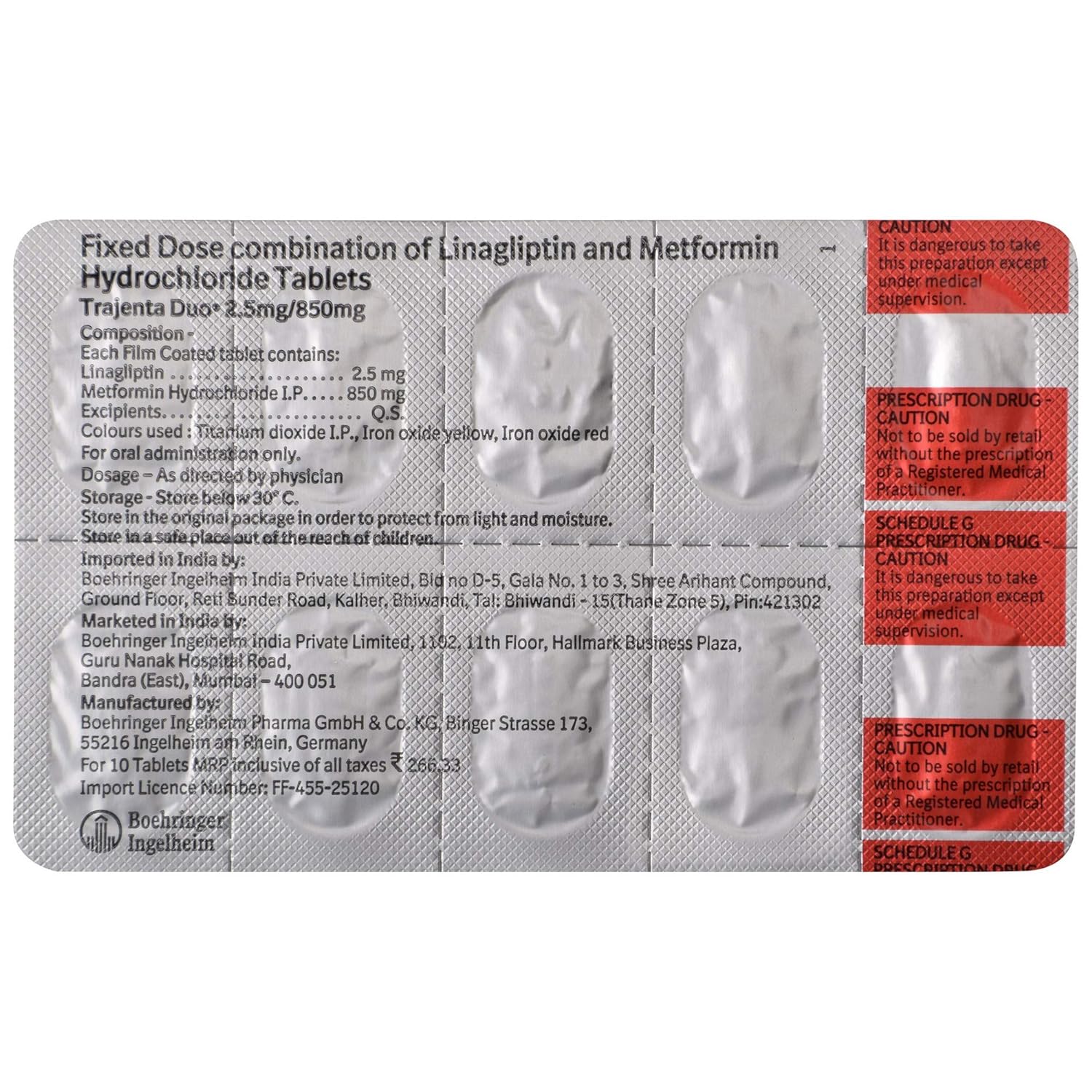 Trajenta Duo Tab 2.5/1000mg 10s - pharmville