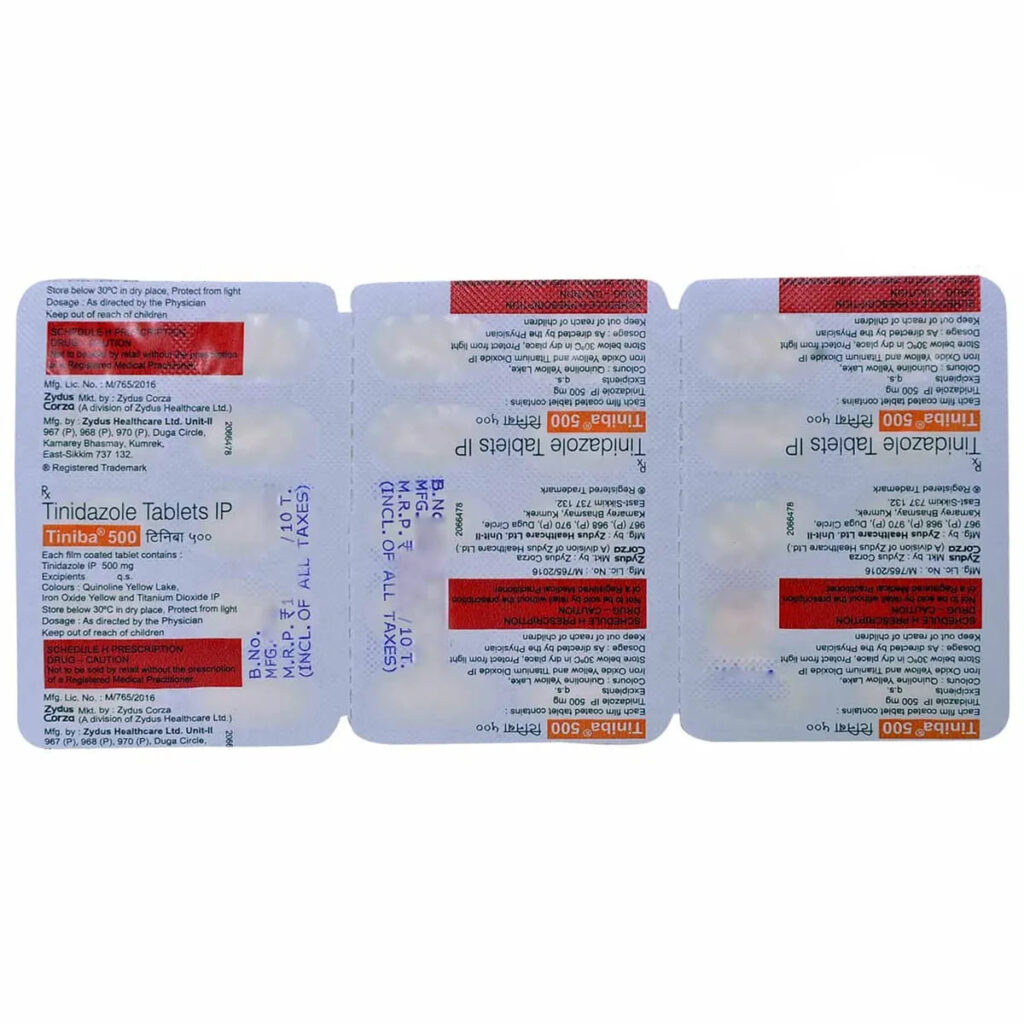 Tiniba Tab 500mg 10s - pharmville