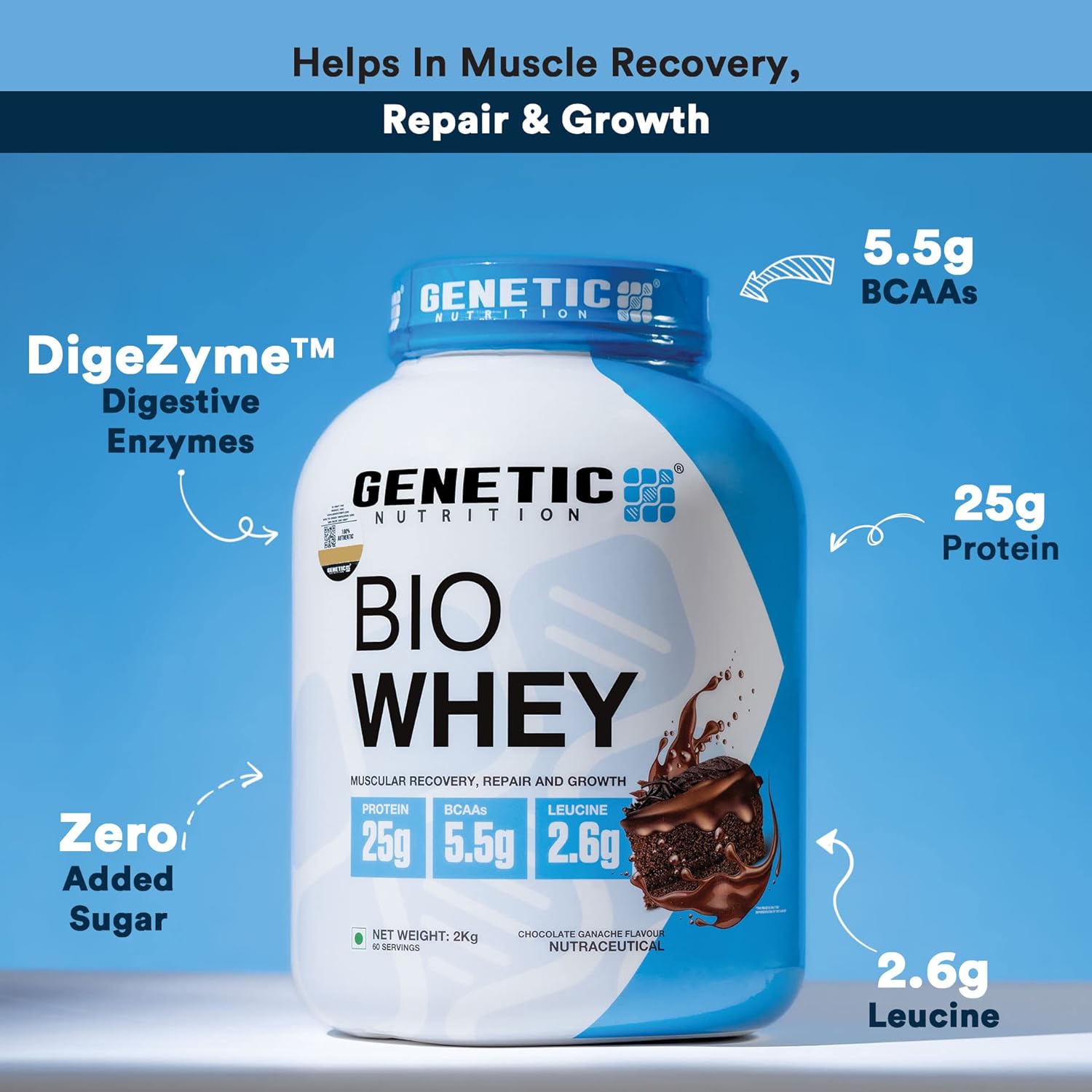 Genetic Nutrition Bio Whey Powder Chocolate 1Kg - pharmville
