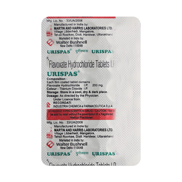 Urispas Tab 200mg 15s - pharmville