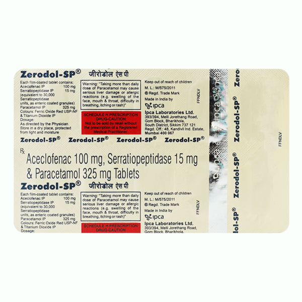 Zerodol SP Tab 10s - pharmville