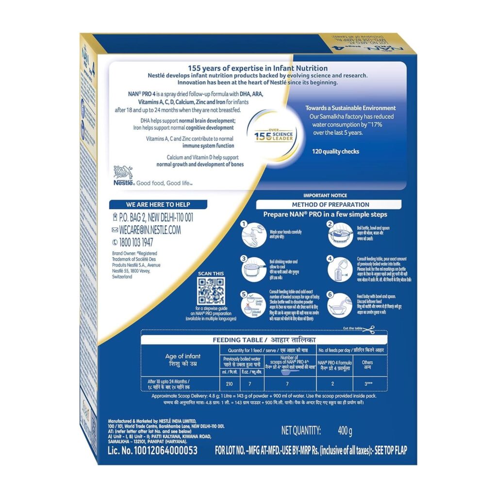Nan Pro 4 Milk Powder BIB FU Formula 400gm - pharmville