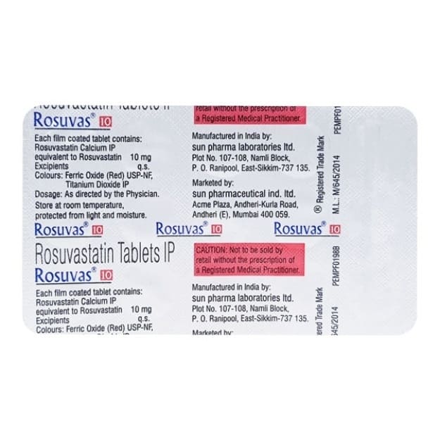 Rosuvas Tab 10mg 15s - pharmville