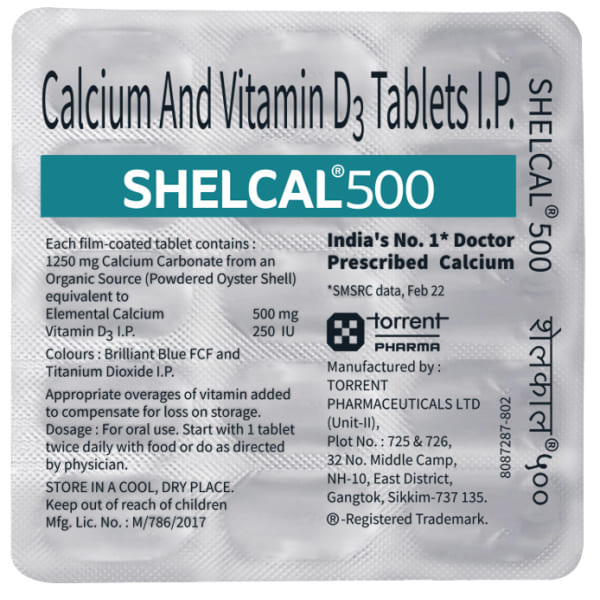 Shelcal Tab 500mg 15s - pharmville