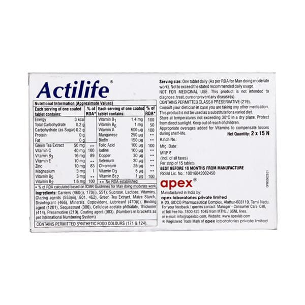 Actilife Tab 15s - pharmville