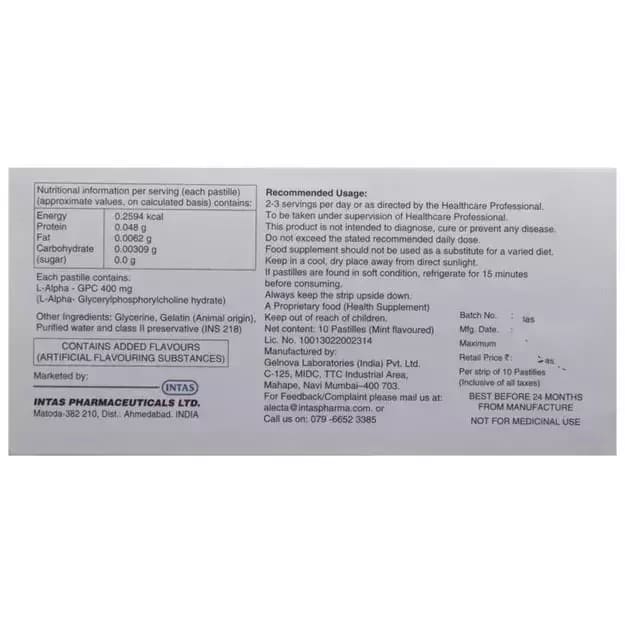 Alfa GPC Tab 400mg 10s - pharmville