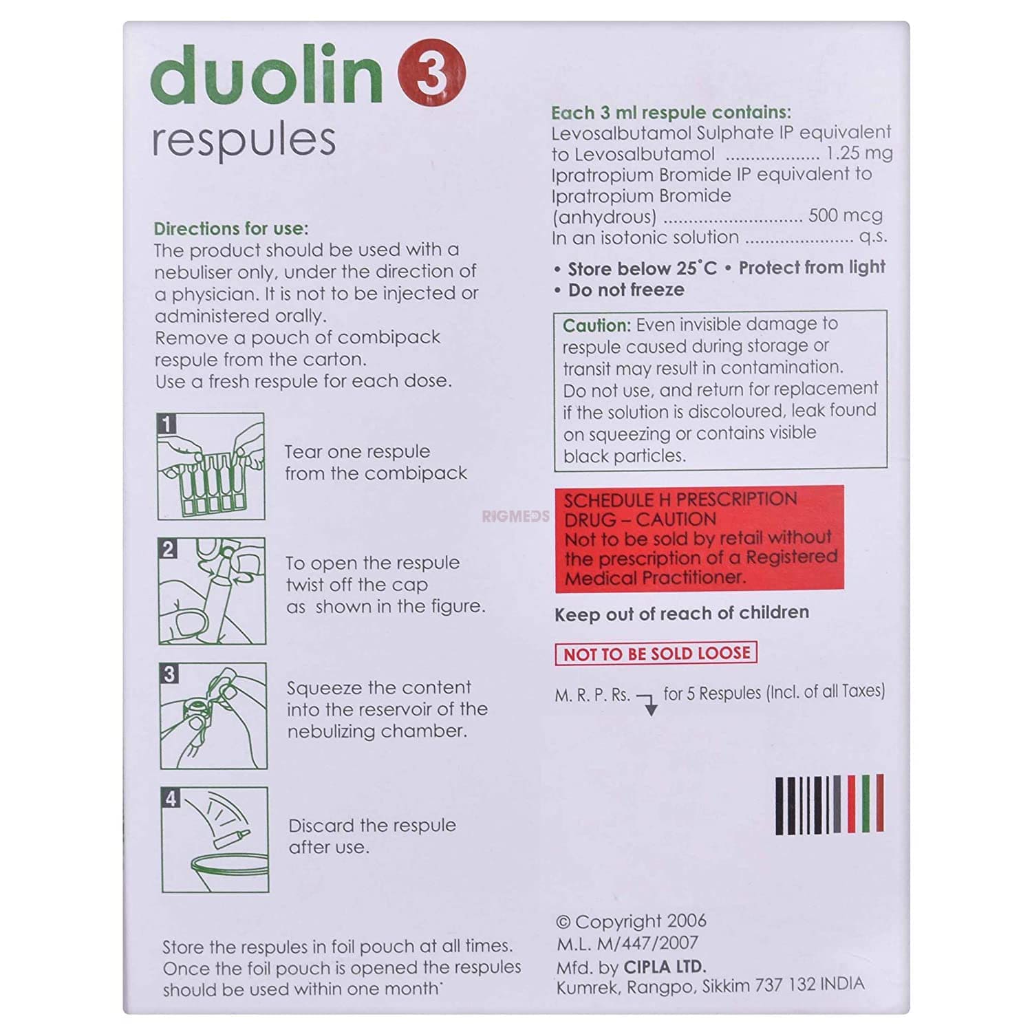 Duolin 3 Respules 3ml 1s - pharmville