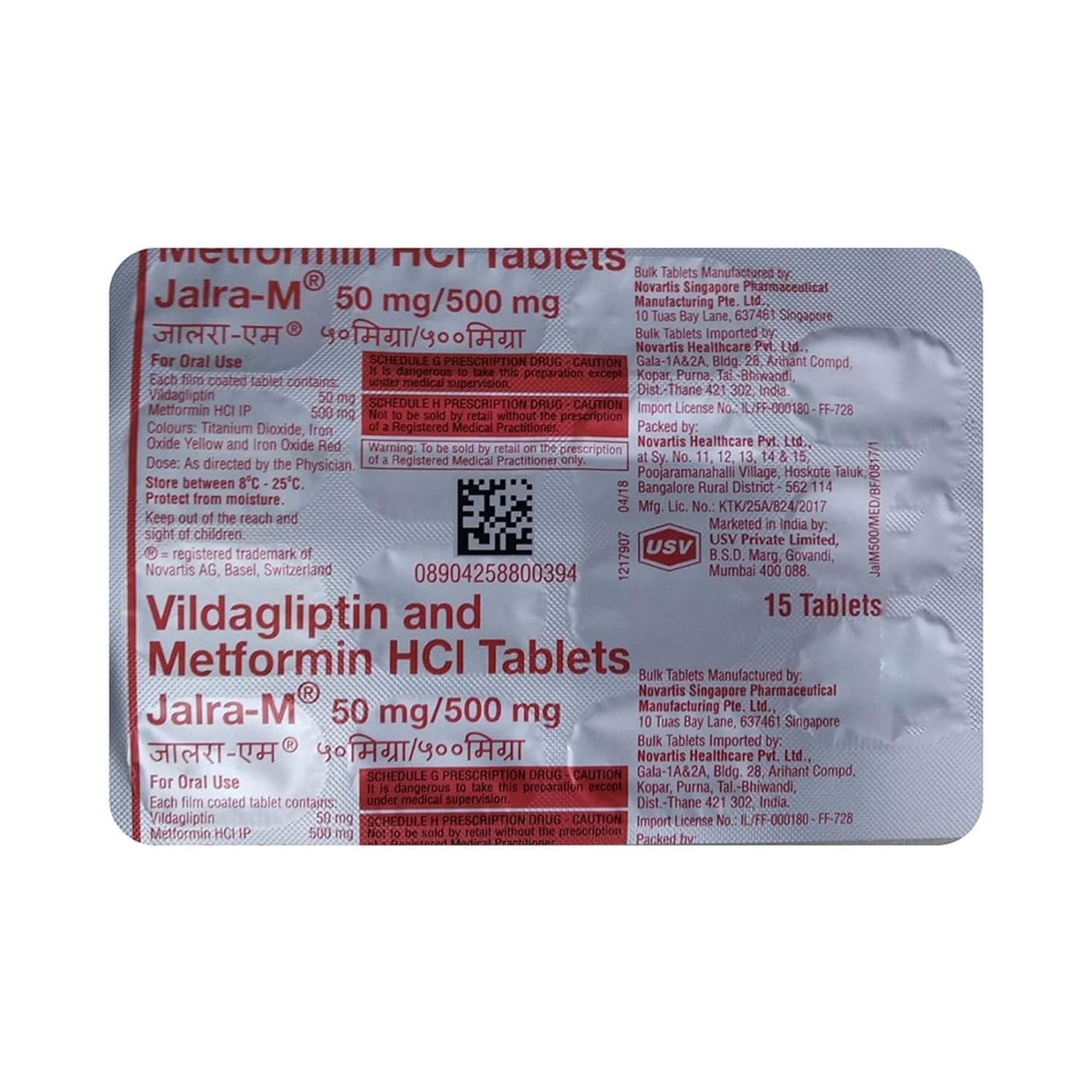 Jalra M Tab 50/500mg 15s - pharmville